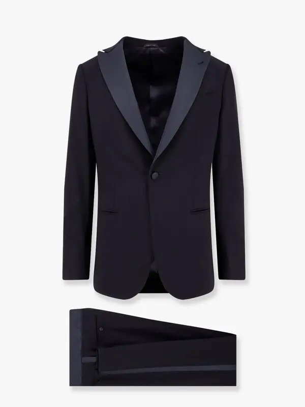 Giorgio Armani Soho Virgin Wool Tuxedo - Blue
