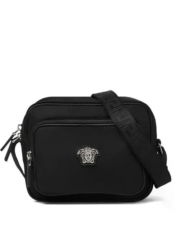 Versace La Medusa Plaque Messenger Bag - Black