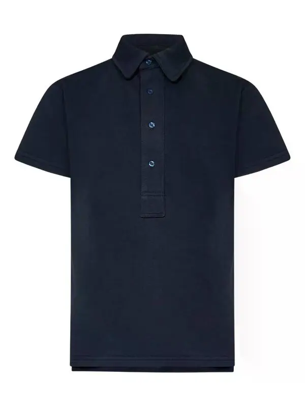 FRANZESE COLLECTION Wimbledon Four-button Placket Polo Shirt - Blue
