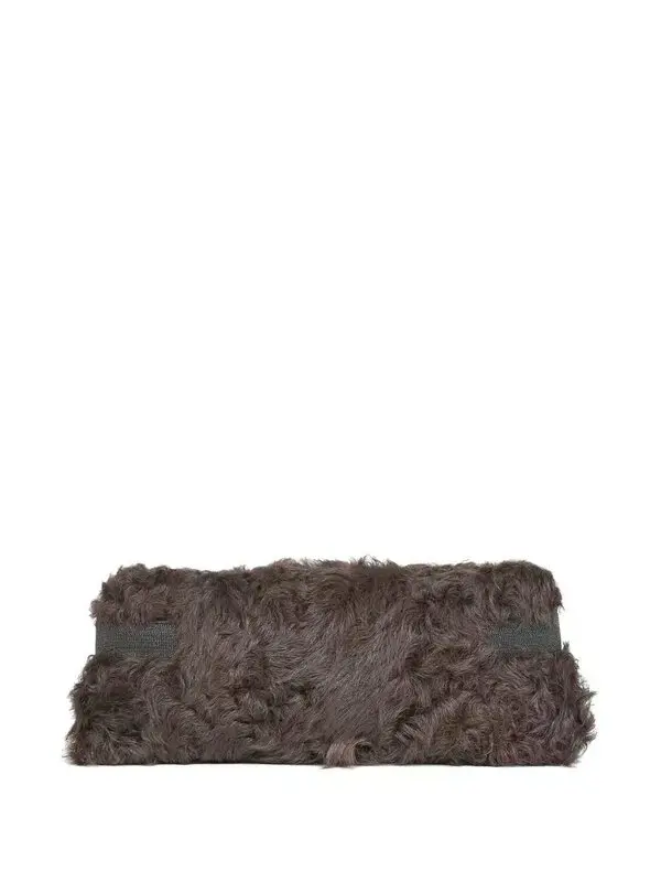Brunello Cucinelli Wavy Shearling Clutch Bag