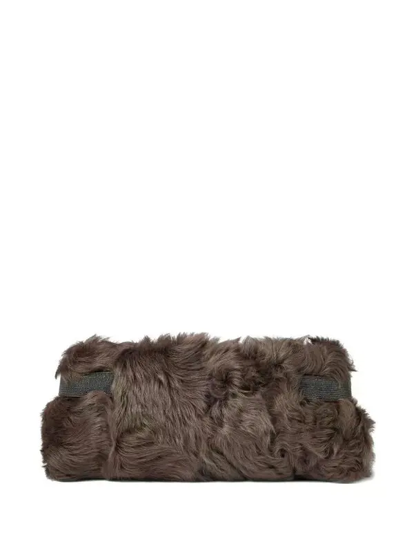 Brunello Cucinelli Wavy Shearling Clutch Bag