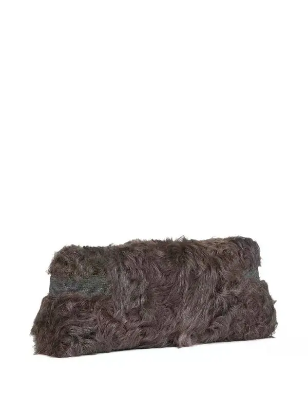 Brunello Cucinelli Wavy Shearling Clutch Bag