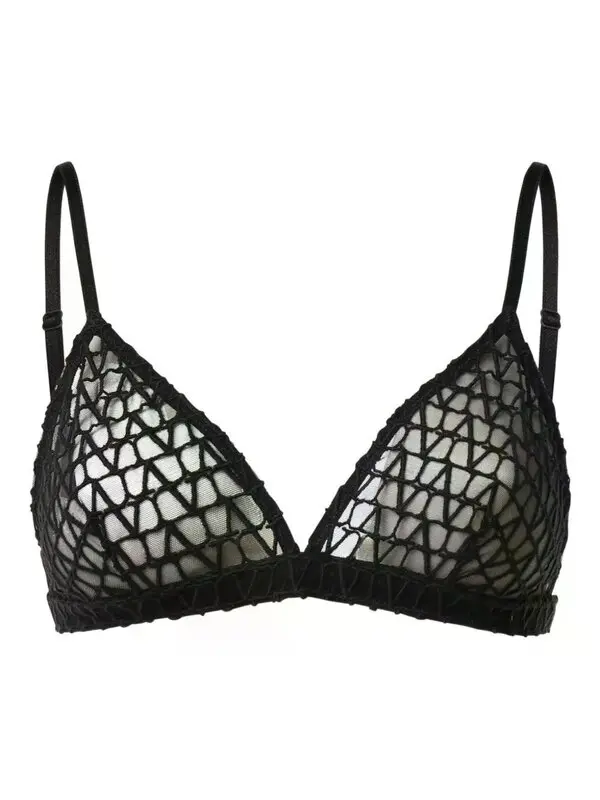 Valentino Garavani Logo-pattern Triangle Bra