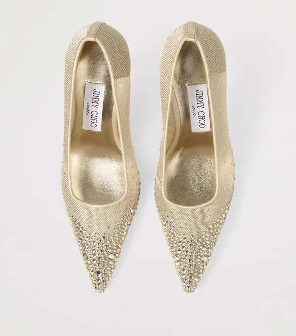 JIMMY CHOO Ixia 95 Mesh Pumps - Gold