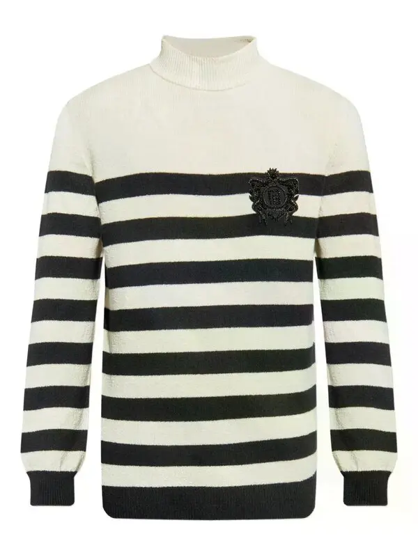 Balmain Striped-pattern Sweater - Neutrals