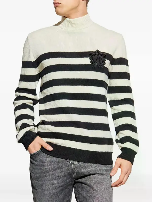 Balmain Striped-pattern Sweater - Neutrals