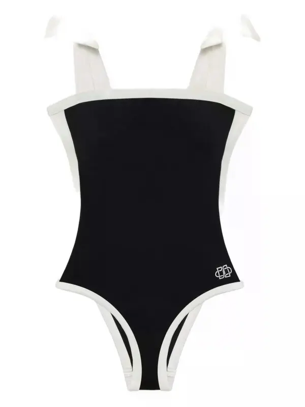 Simkhai Colour-blocked Tie-strap One-piece Swimsuit - Black