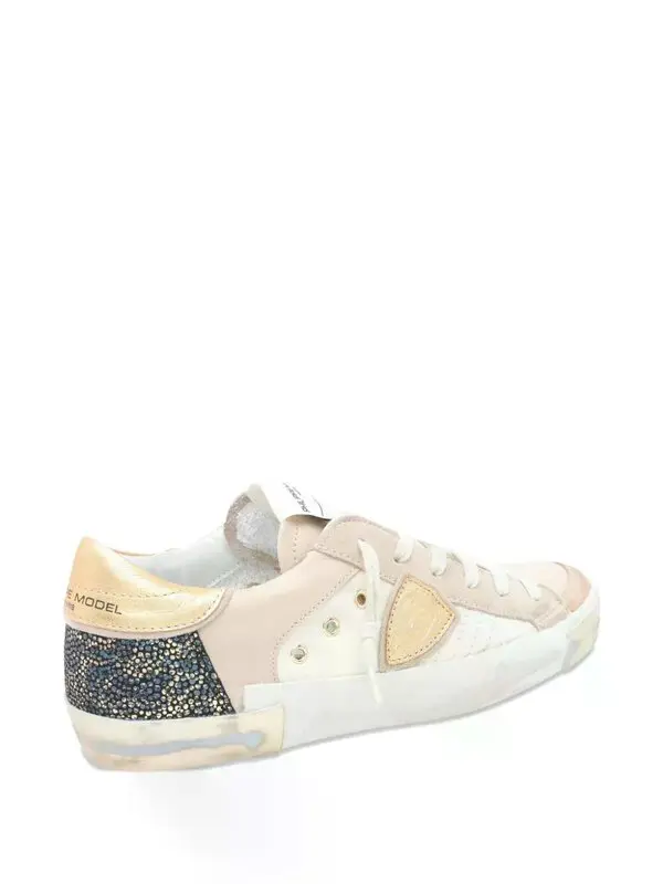 Philippe Model Logo-patch Round-toe Sneakers - Neutrals