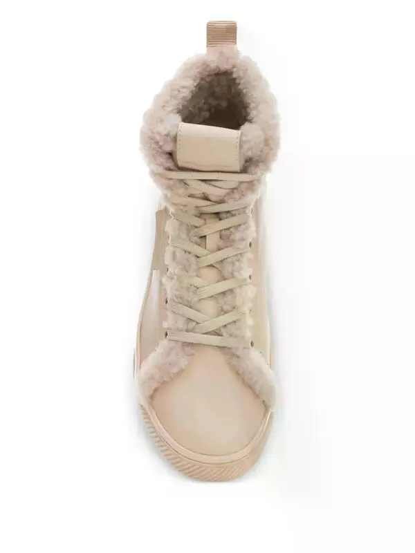 GIANVITO ROSSI Shearling Leather Lace-up Boots