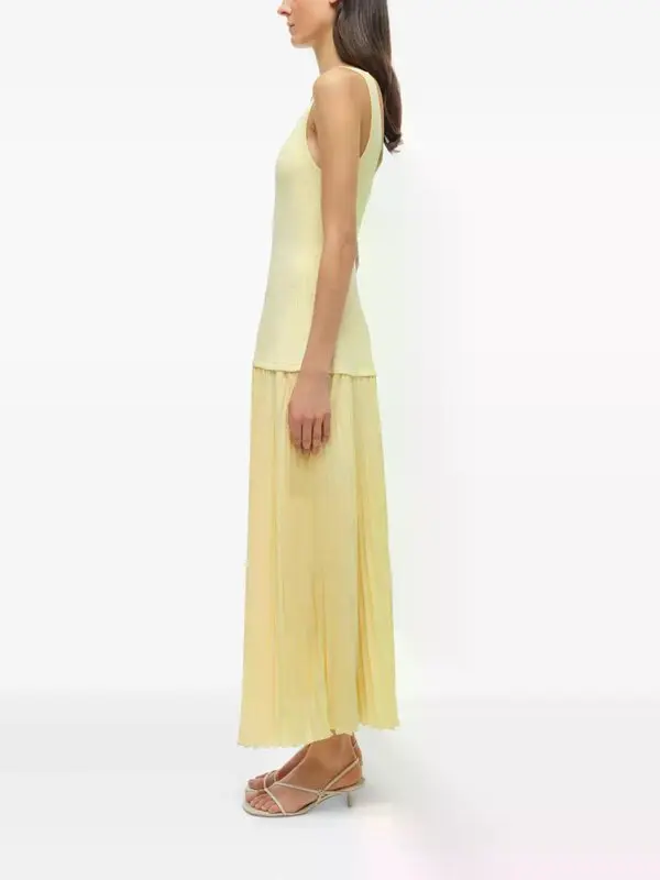 Simkhai Allana Ribbed Pleated Midi Dress