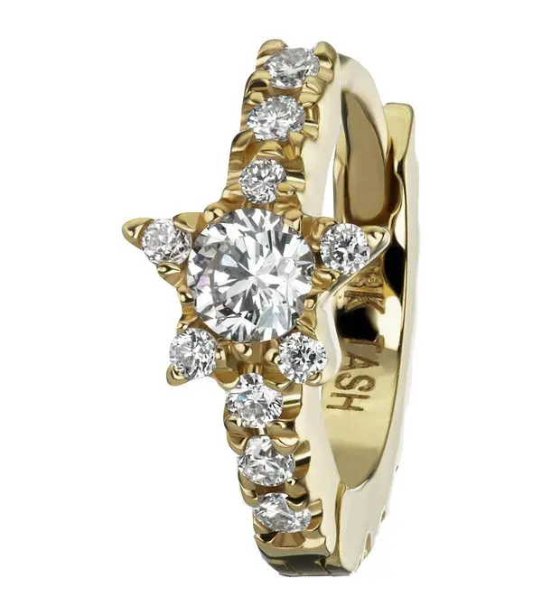 MARIA TASH Diamond Star Eternity Hoop Earring - Gold
