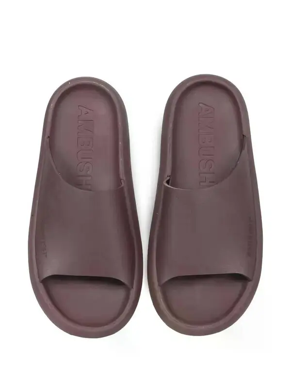 AMBUSH Logo-embossed Flat Sandals - Brown