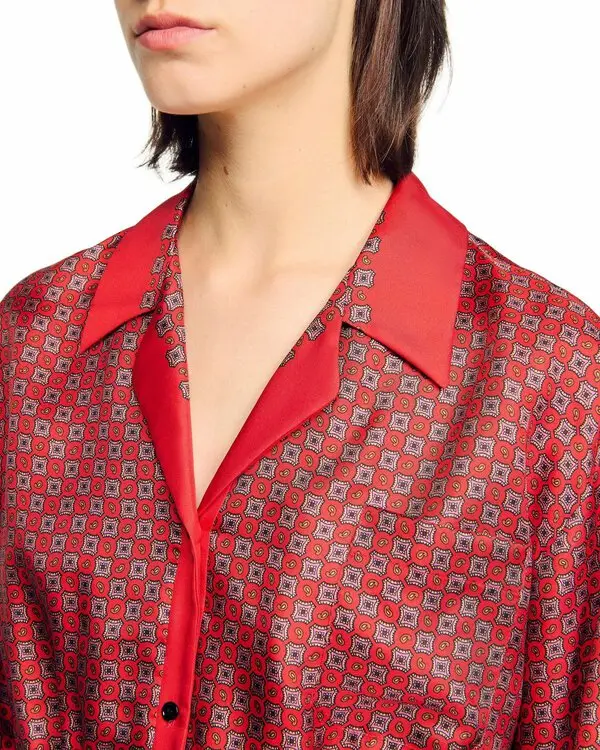 Sandro Scarf Print Shirt