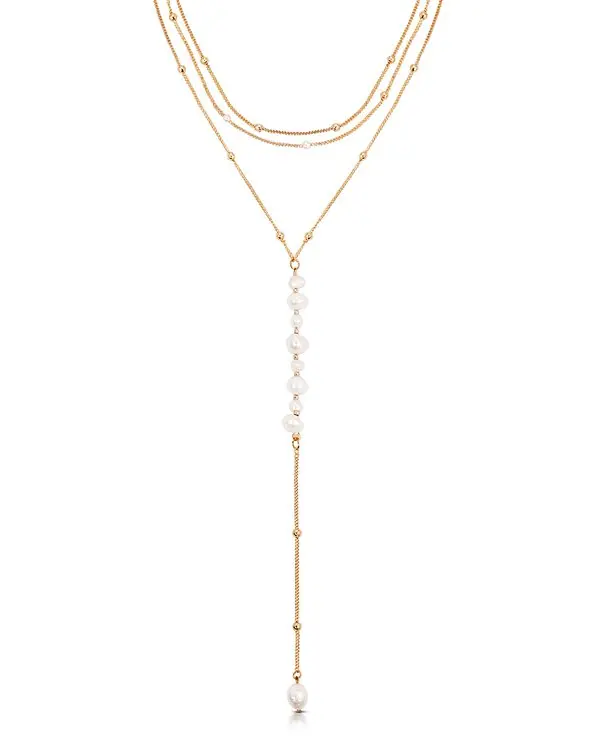 Ettika Coastal Cultured Freshwater Pearl Layered Lariat Necklace - Gold