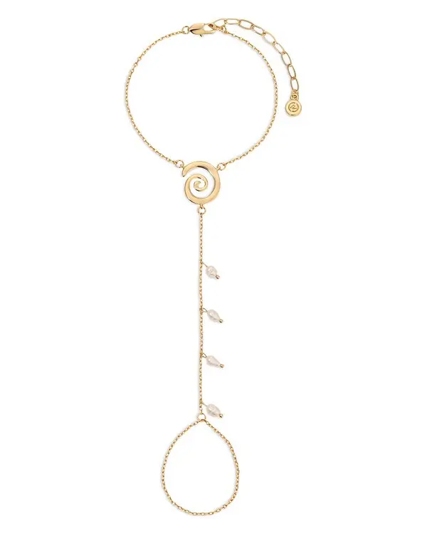 Ettika Aura Cultured Freshwater Pearl Hand Chain - Gold