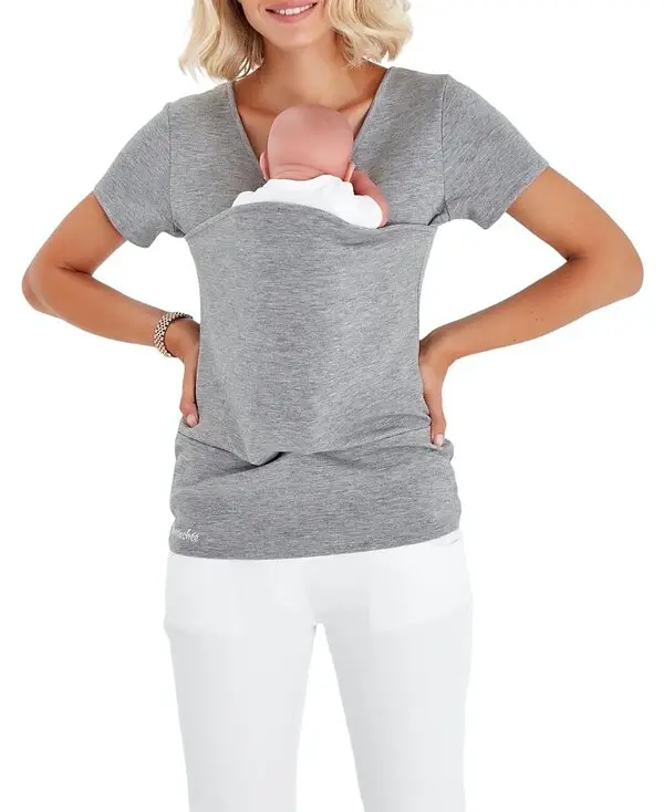 ACCOUCHEE Hands-free Maternity/nursing Top - Grey