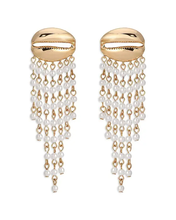 Ettika Mykonos Shell Dangle Earrings - Gold