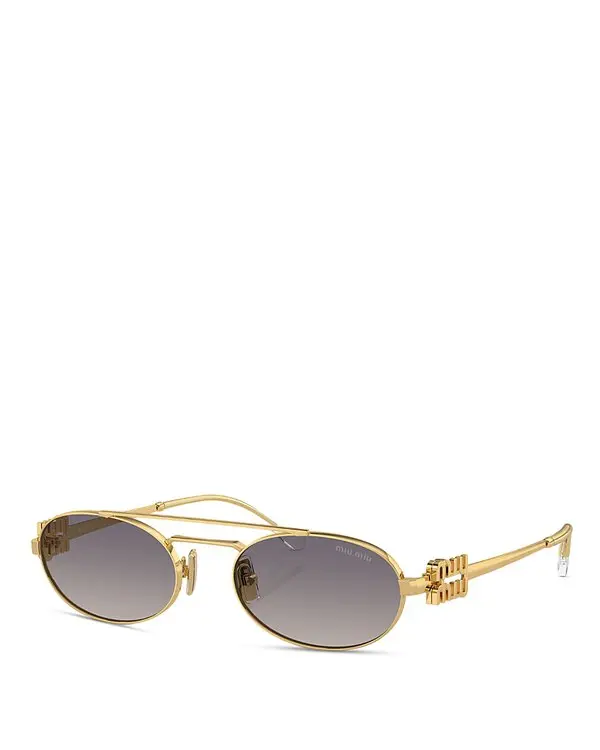 Miu Miu Oval Sunglasses, 53mm - Gold