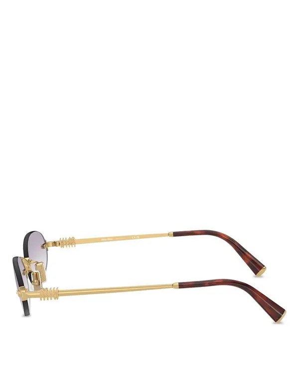 Miu Miu Oval Sunglasses, 51mm - Gold