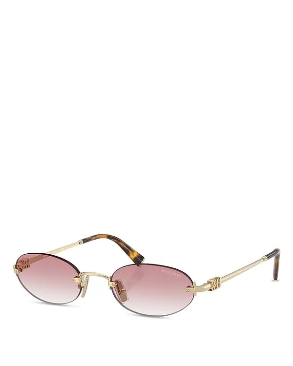 Miu Miu Oval Sunglasses 51mm - Pale Gold