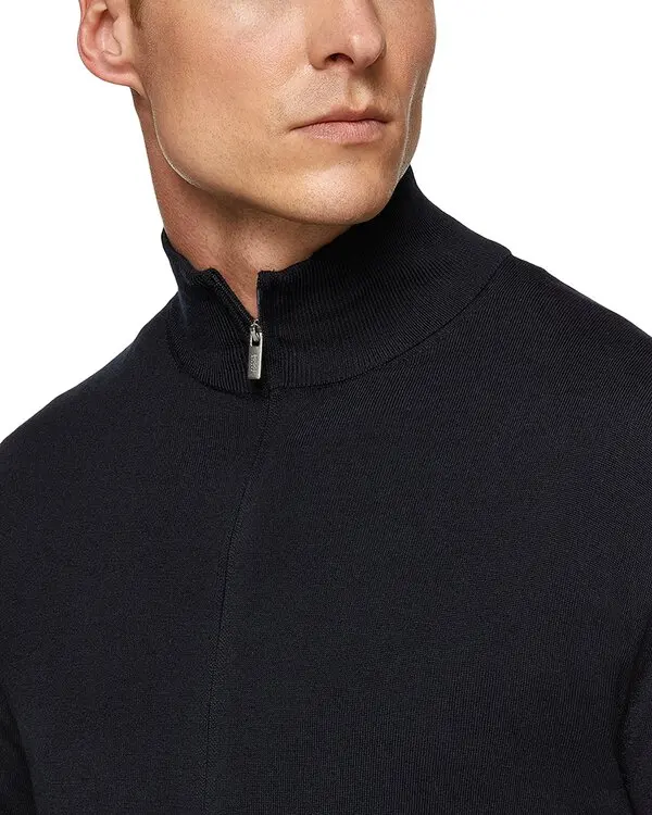 Boggi Milano Merino Wool Zip Front Sweatshirt