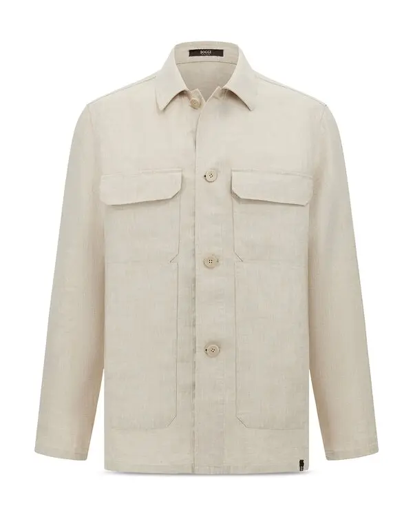 Boggi Milano Bond Linen Shirt Jacket - Beige