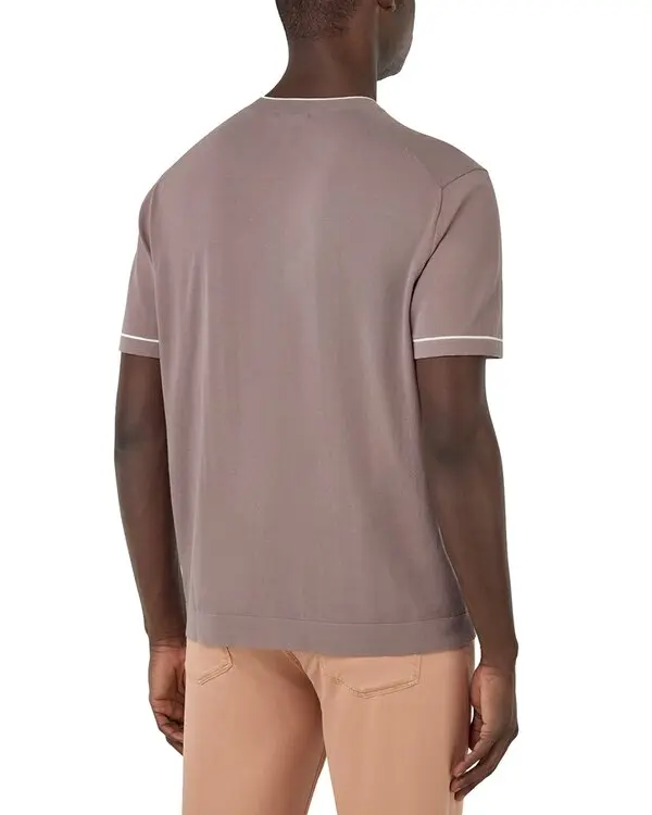 Boggi Milano Cotton Crepe Knit Tee - Taupe