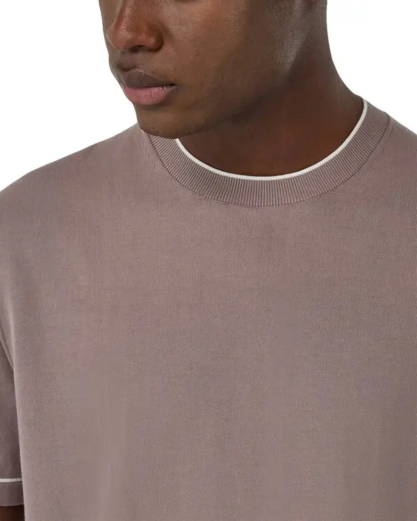 Boggi Milano Cotton Crepe Knit Tee - Taupe