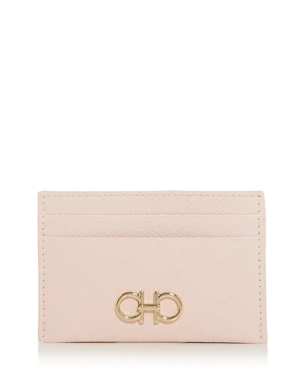 FERRAGAMO Gancini Leather Card Case - Ballet
