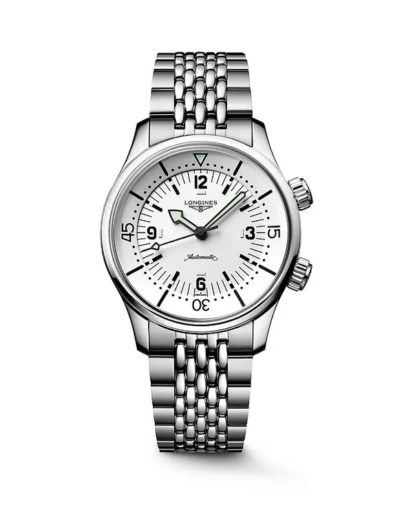 LONGINES Legend Diver 39mm Watch - White/silver