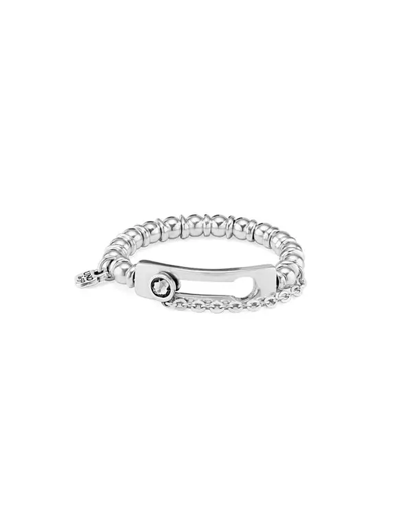 UNODE50 Sterling Plated Beaded Bracelet - Silver