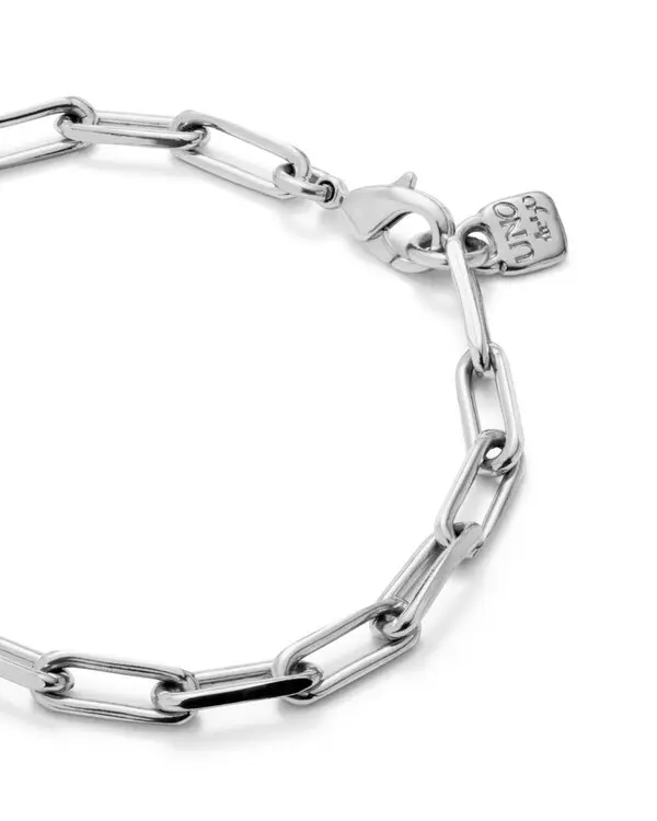 UNODE50 Sterling Plated Cable Chain Link Bracelet - Silver