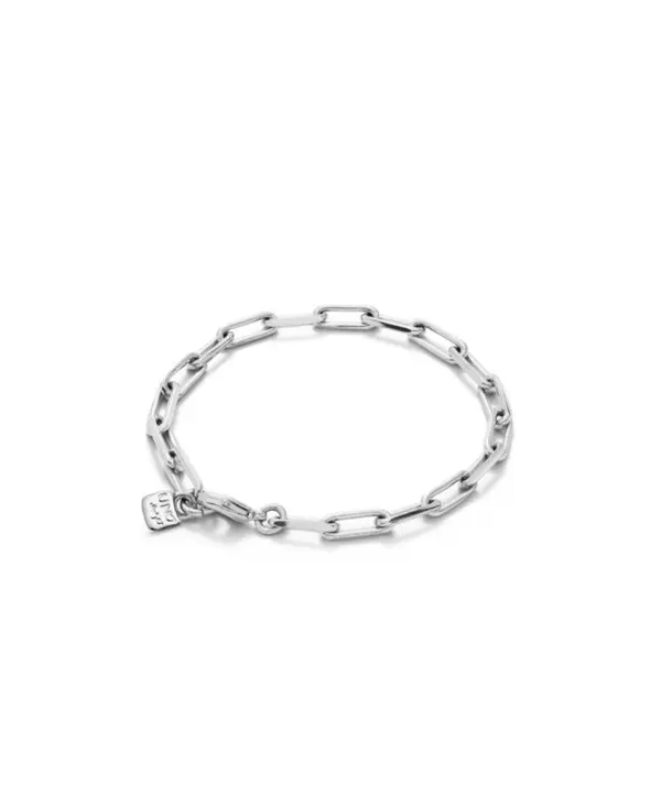 UNODE50 Sterling Plated Cable Chain Link Bracelet - Silver