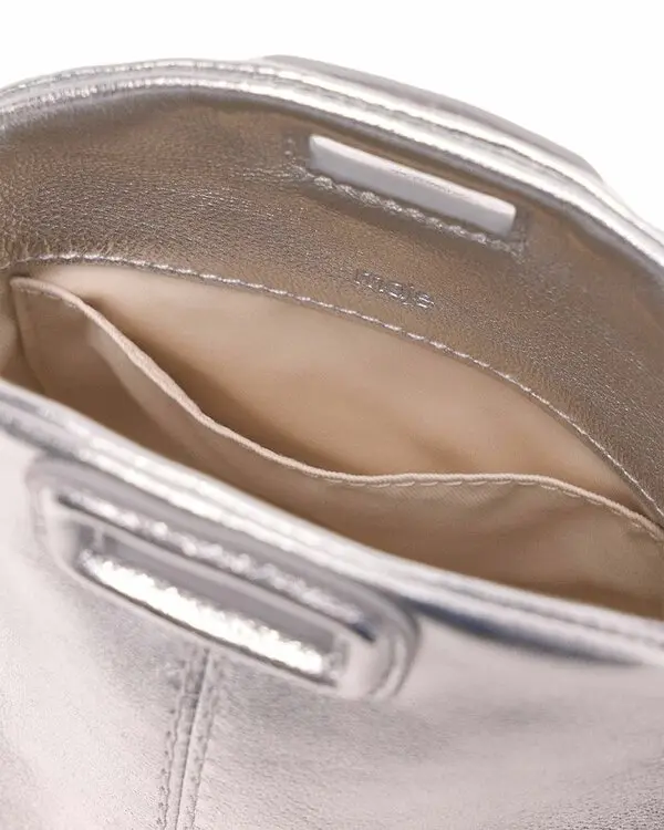 Maje Metallic Micro Bag - Silver