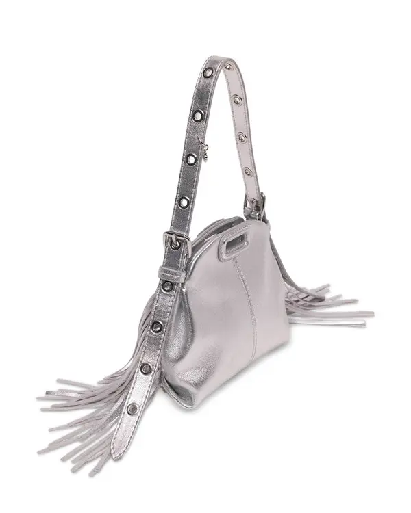 Maje Metallic Micro Bag - Silver