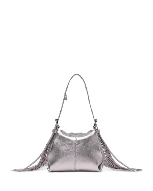 Maje Metallic Micro Bag - Silver