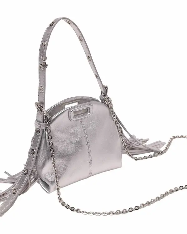 Maje Metallic Micro Bag - Silver