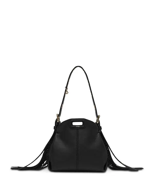 Maje Leather Micro Bag - Black