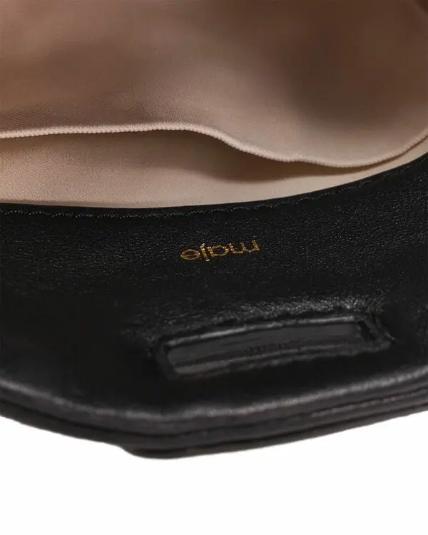 Maje Leather Micro Bag - Black