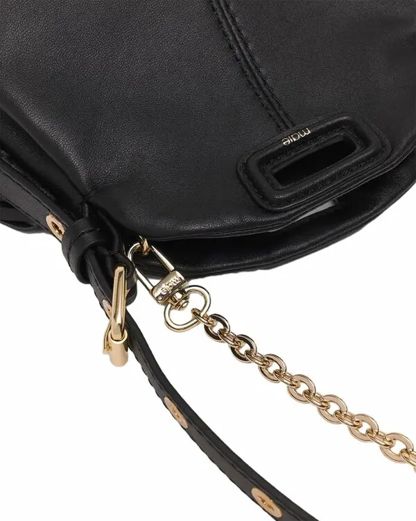 Maje Leather Micro Bag - Black