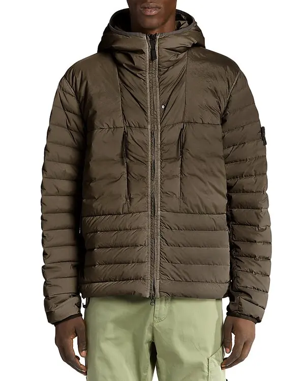 Stone Island Hooded Quilted Jacket - Green