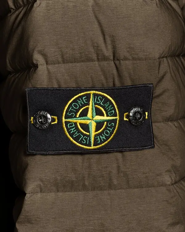 Stone Island Hooded Quilted Jacket - Green