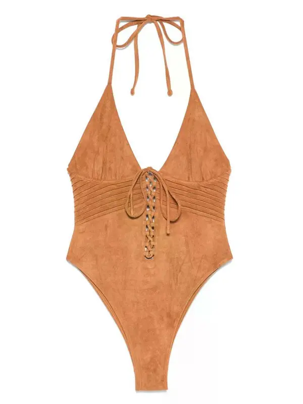 Frankies Bikinis X Bella Hadid Barrel Swimsuit - Brown