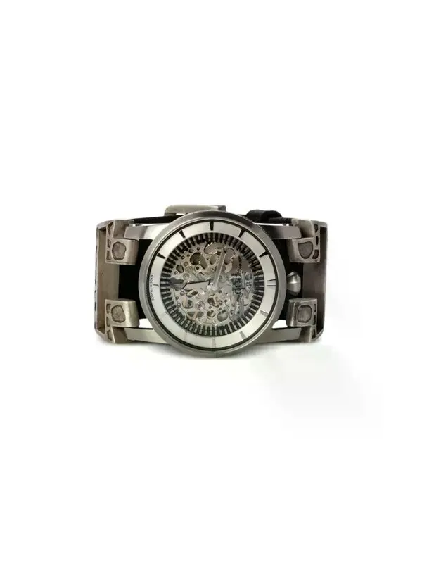PARTS OF FOUR Skeleton Mega Pavé 44mm Watch - Silver