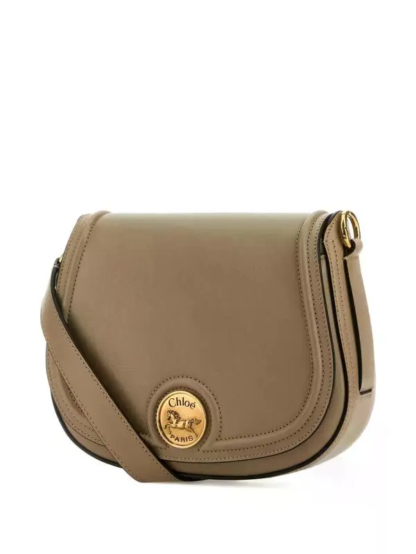 Chloé Leather Crossbody Bag With Emblem - Brown