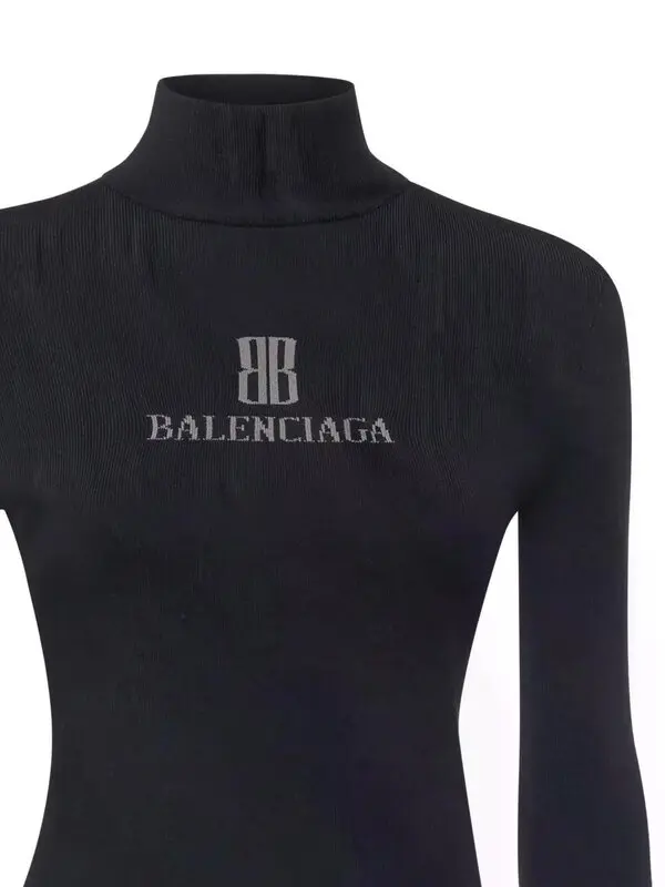Balenciaga Logo-detail Ribbed Turtleneck Top