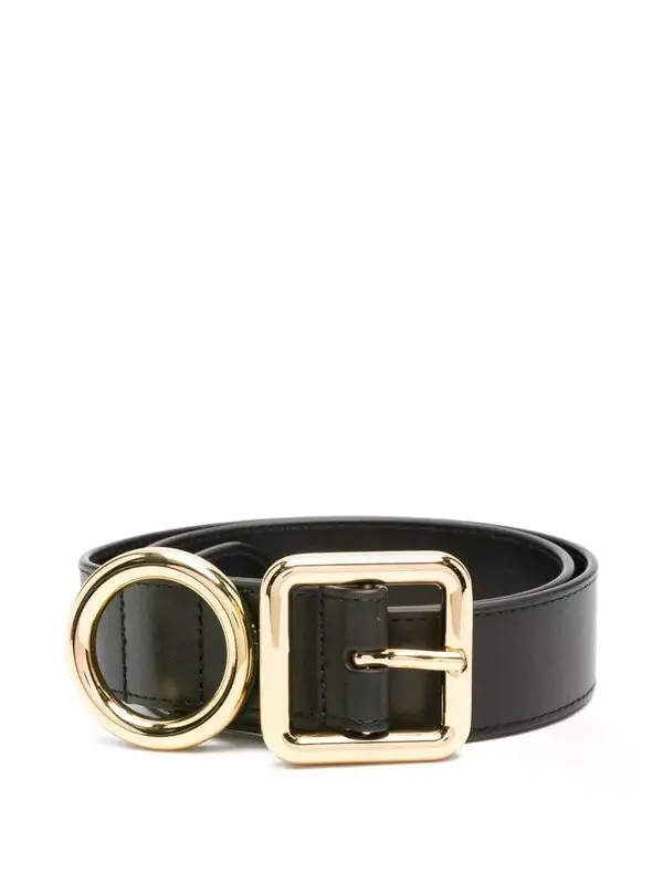 Jacquemus Double-buckle Leather Belt - Black