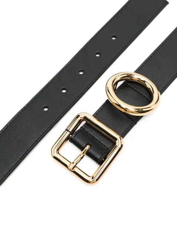 Jacquemus Double-buckle Leather Belt - Black