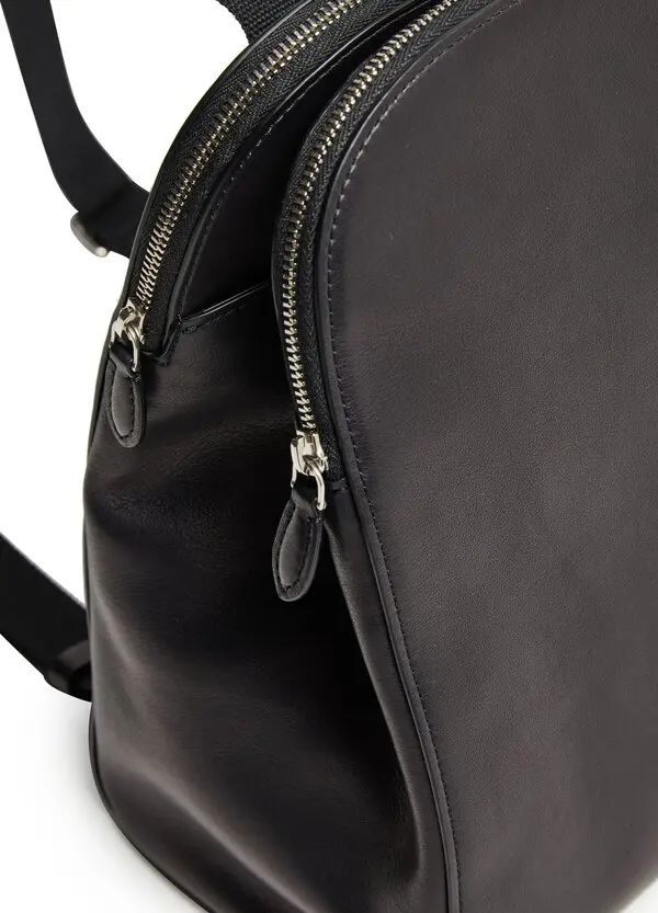 THE ROW Harper Leather Backpack - Black