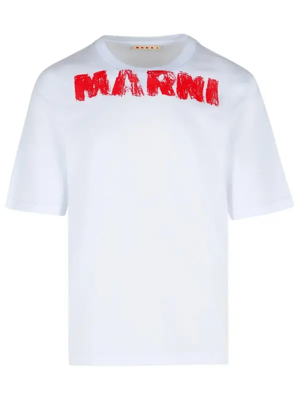 Marni Cotton T-shirt With Logo - White